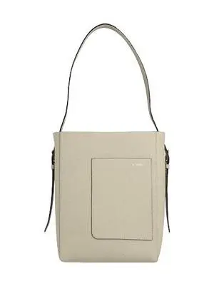 VALEXTRA Calfskin Shoulder Bucket Bag - Sage Green