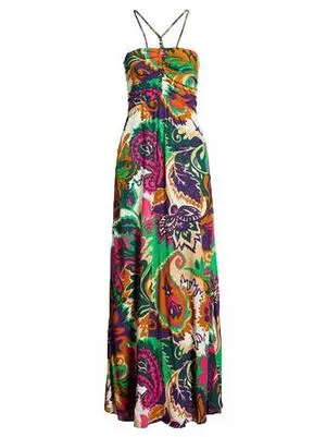 Ba&sh Paisley-print Georgette Maxi Dress - Green