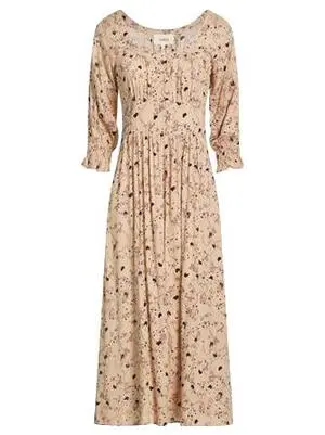 Ba&sh Flared Floral-print Midi Dress - Blush