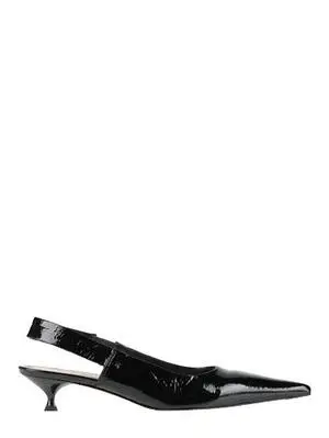 Agl Leather Slingback Pumps - Black