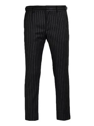 Dolce & Gabbana Tapered Leg Pinstriped Pants - Black