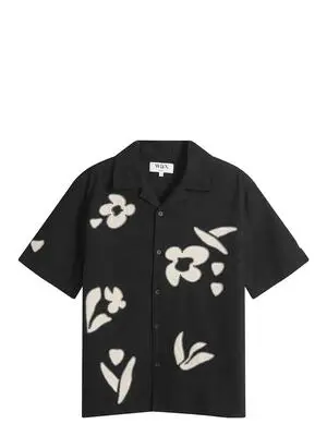 WAX LONDON Didcot Abstract People Vacation Shirt - Black/beige