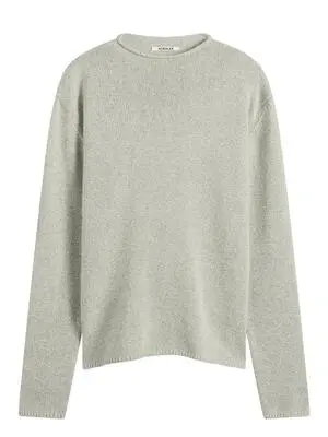 Auralee Cashmere Silk Melange Knit Jumper - Mix Mint Gray