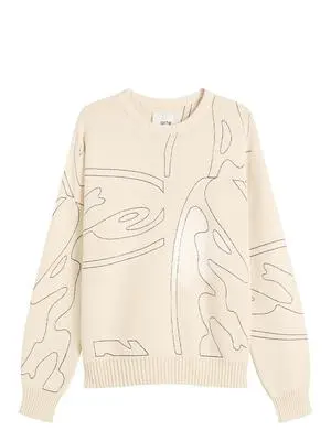 ARTE All Over Circle Logo Knit Jumper - Cream