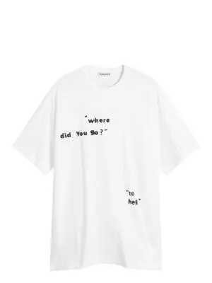 You Must Create Where Did You Go Print Triple T Shirt - White