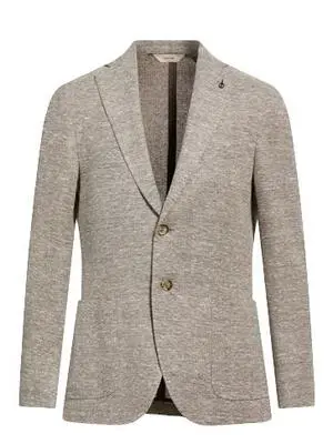 PAOLONI Blazer Dark Size Linen, Cotton, Polyamide - Brown