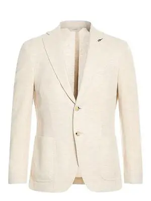 PAOLONI Blazer Dark Size Linen, Cotton, Polyamide - Off White