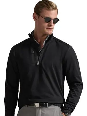 Ralph Lauren Classic Fit Stretch Quarter-zip Pullover Polo Black