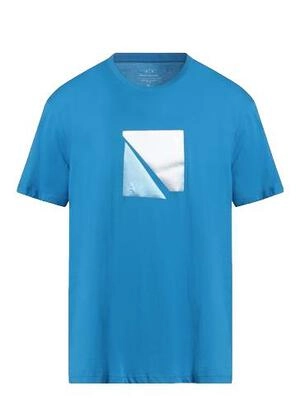 Armani Exchange Man T-shirt Navy Size M Cotton Azure