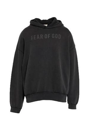 Fear Of God Cotton Terry Hooded Sweatshirt With Logo - Grey