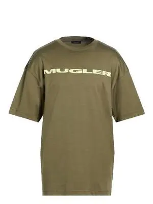 MUGLER T-shirt Burgundy Size Cotton - Green