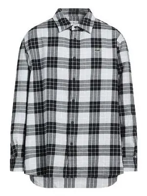LACOSTE Lacoste L!ve Man Shirt Grey Size 15 ½ Cotton, Polyester