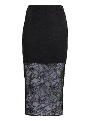 Patrizia Pepe Lace Pencil Midi Skirt - Black