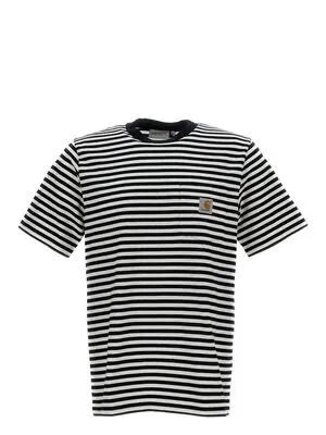 Carhartt Work In Progress Short-sleeved Striped Shirt - White
