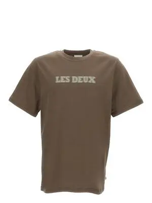 LES DEUX Maglietta A Maniche Corte Con Stampa - Brown