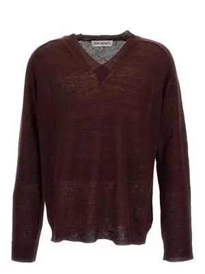 Our Legacy V-neck Linen Blend Sweater - Brown