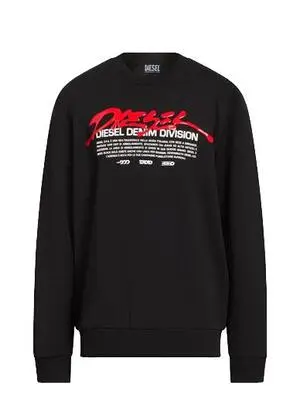 DIESEL Cotton French Terry Sweatshirt - Black
