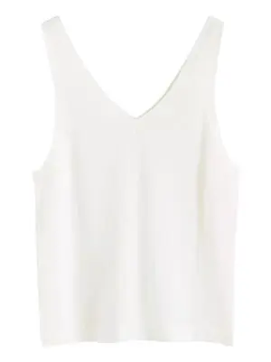 Chinti & Parker V-neck Merino Top - White