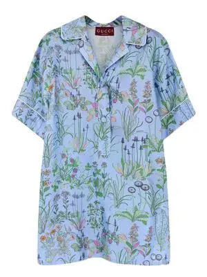 Gucci Floral Print Blouse - Blue