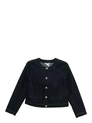 Dkny Button-embellished Denim Jacket - Blue