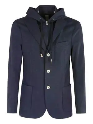 Eleventy Hooded Jacket - Blue