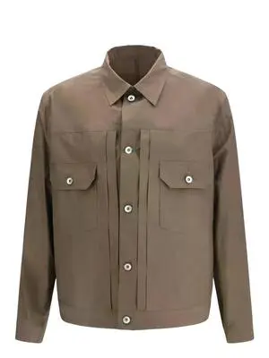 Sacai Buttoned Cotton Shirt Jacket - Brown