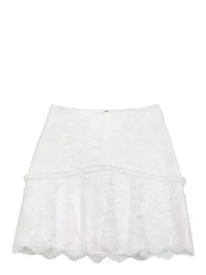 IMROSKA Laced Ruffled Mini Skirt - White