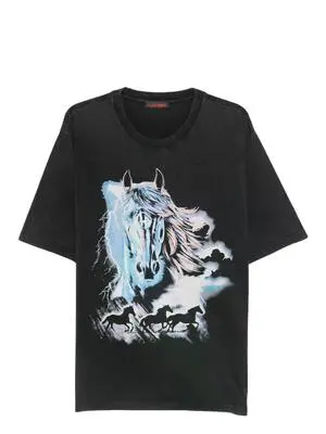 LỰU ĐẠN Horse-graphic T-shirt - Black