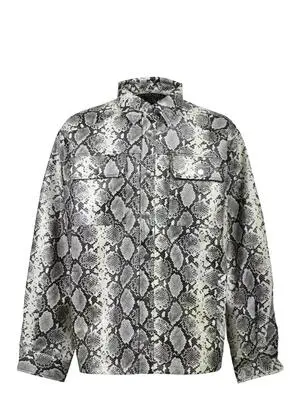 BREATH Python-print Pocket Shirt - Grey