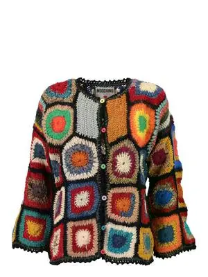 Moschino Multi-coloured Crochet Cardigan - Black