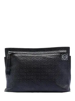 Loewe Embossed Anagram T Clutch - Black