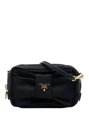Prada Tessuto Fiocco Camera Crossbody Bag - Black
