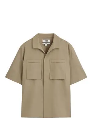 Cos Cotton Utility Shirt - Beige