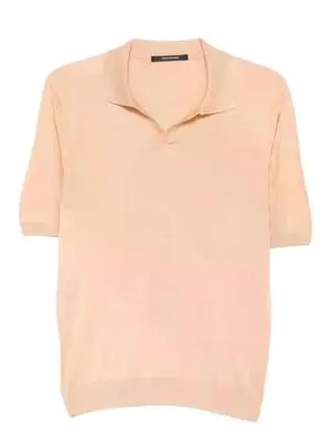 Tagliatore Open Collar T-shirt - Neutrals