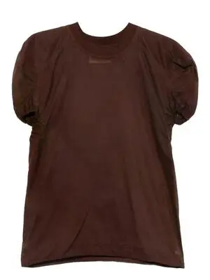 Plan C Gathered T-shirt - Brown