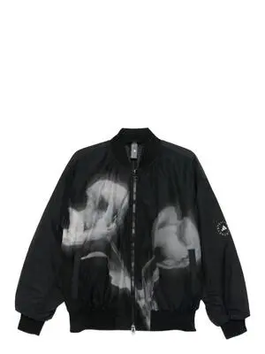 Adidas By Stella McCartney Floral Print Bomber Jacket - Black