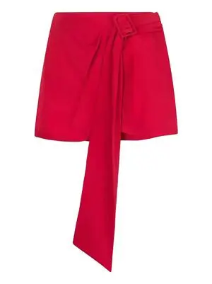 Valentino Garavani Buckle Tie Shorts - Red