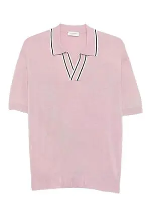 PAOLO PECORA V-neck Striped T-shirt - Pink