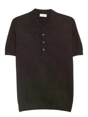 PAOLO PECORA Textured Polo Shirt - Brown