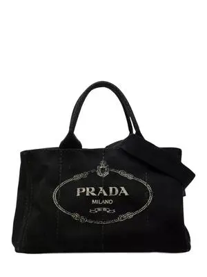 PRADA Canvas Canapa Logo Satchel