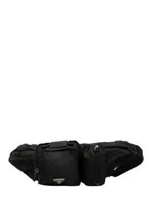 Prada Tessuto Multi Pocket Belt Bag - Black