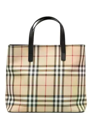 Burberry House Check Coated Canvas Tote - Brown
