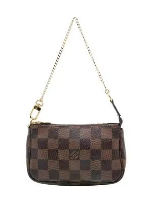 LOUIS VUITTON 2021 Damier Ebene Mini Pochette Accessoires - Brown
