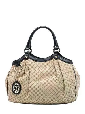 Gucci Medium Diamante Canvas Sukey Tote Bag - Brown