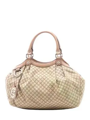 Gucci Medium Diamante Canvas Sukey Tote Bag - Brown