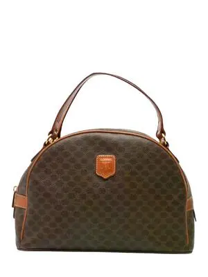 Celine 1997 Macadam Coated Canvas Dome Handbag - Brown