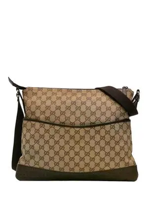 Gucci Gg Canvas Perforated Crossbody Bag - Brown
