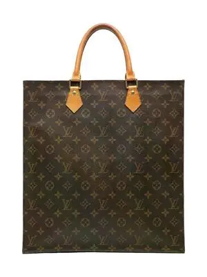 LOUIS VUITTON 2002 Monogram Sac Plat Tote Bag - Brown