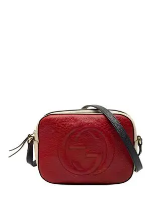 Gucci Small Tricolor Leather Soho Disco Crossbody Bag - Red