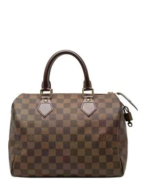 LOUIS VUITTON 2007 Damier Ebene Speedy 25 Boston Bag - Brown